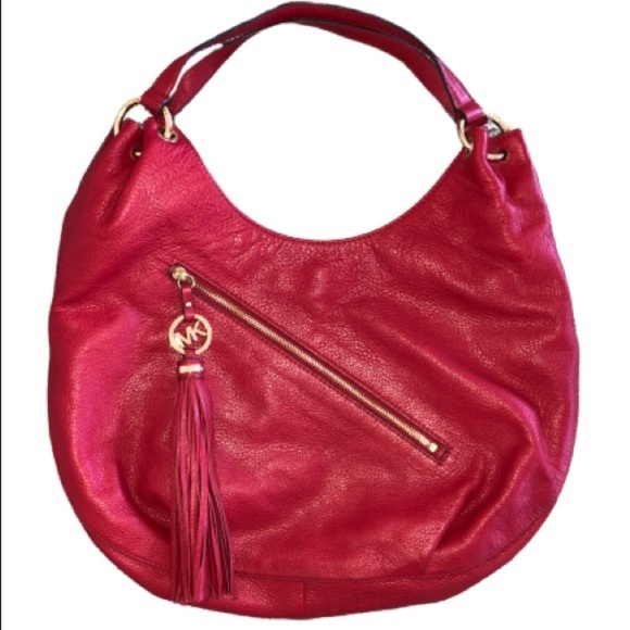 Michael Kors | Bags | Michael Kors Charm Tassel Large Leather Tote ...